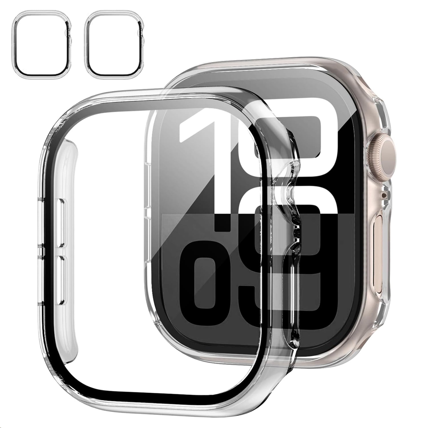 [2 Pack] for Apple Watch Series 10 Case [46mm], IC ICLOVER Full Cover ...
