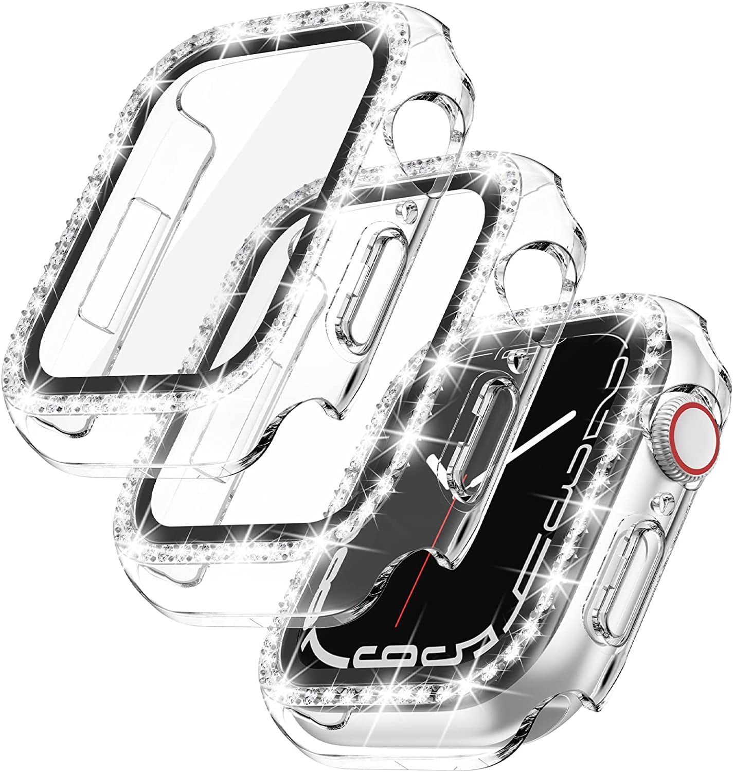 [2 Pack] for Apple Watch Series 7 & 8 45mm Screen Protector Bling Case ...