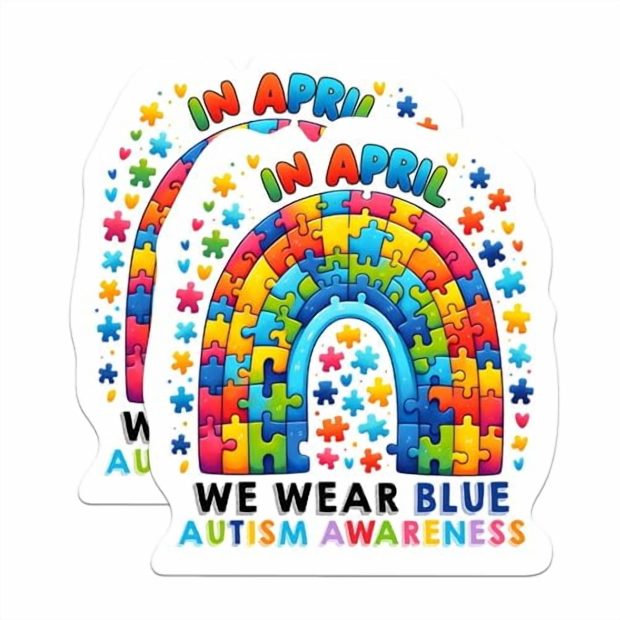 (2 Pack) in April We Wear Blue Autism Awareness Magnets - Autism Pride ...