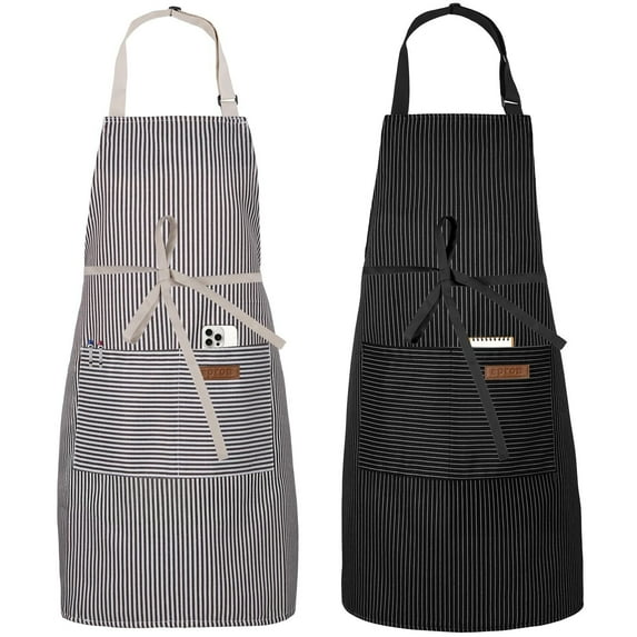 2 Pack Apron, Cooking Kitchen Aprons, Adjustable Bib Apron With 2 ...
