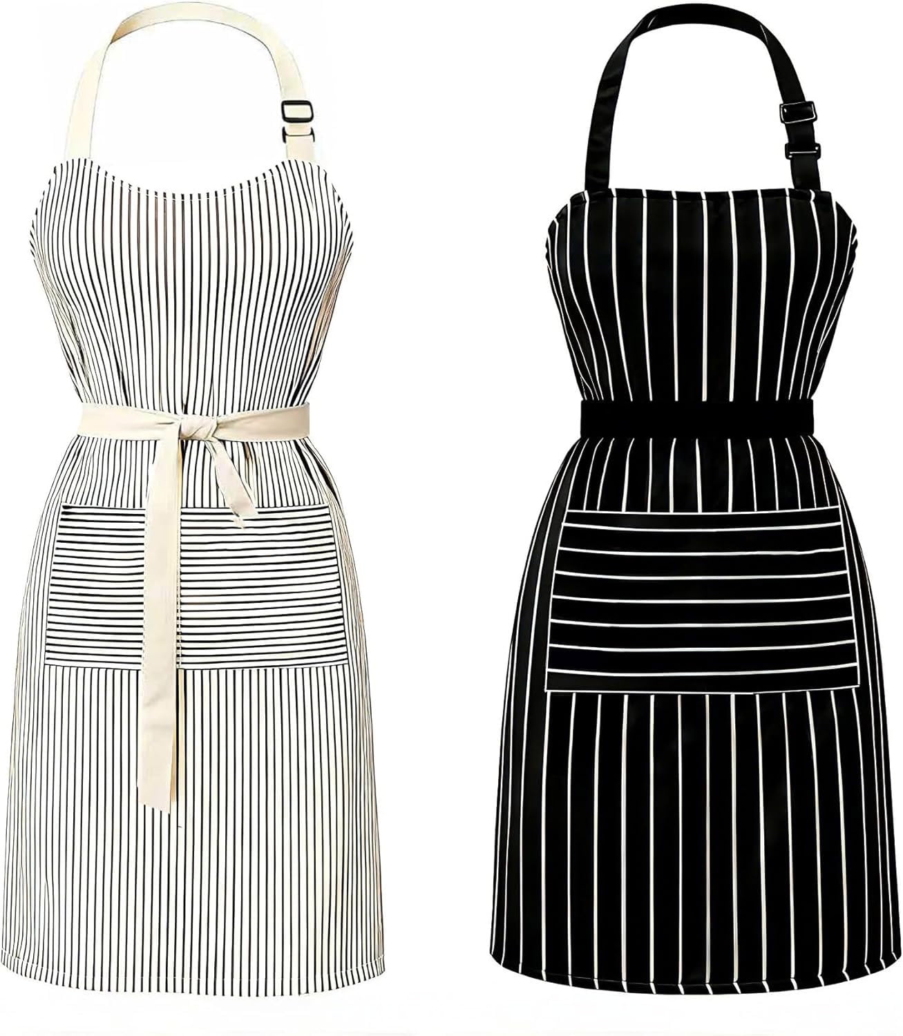 2 Pack Apron - Unisex, Adjustable Bib Kitchen Apron, Cooking Apron ...