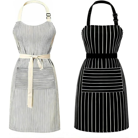 2 Pack Apron - Unisex, Adjustable Bib Kitchen Apron, Cooking Apron ...