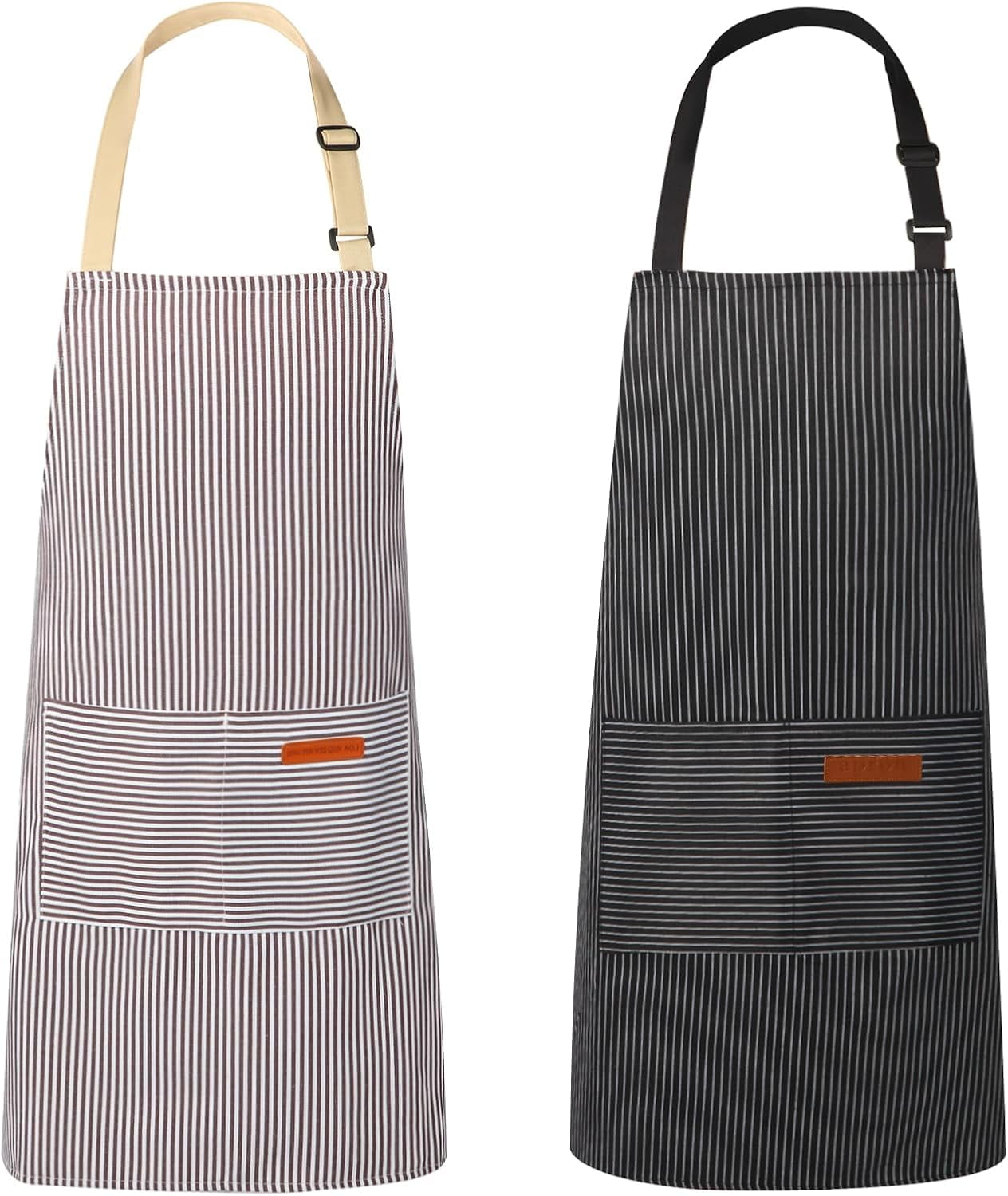 2 Pack Aprons for Women with Pockets, Kitchen Cooking Apron for Men ...