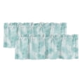 2 Pack Aqua White Palm Leaves Valance for Window Botanical Forest Ferns ...