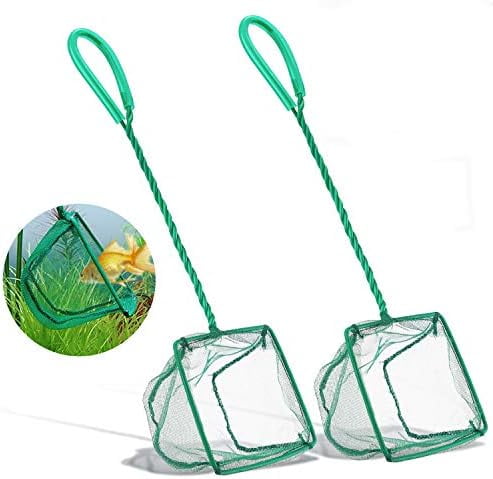 2 Pack Aquarium Fish Nets, 4 Inch Small Mesh Fish Catch Nets with ...