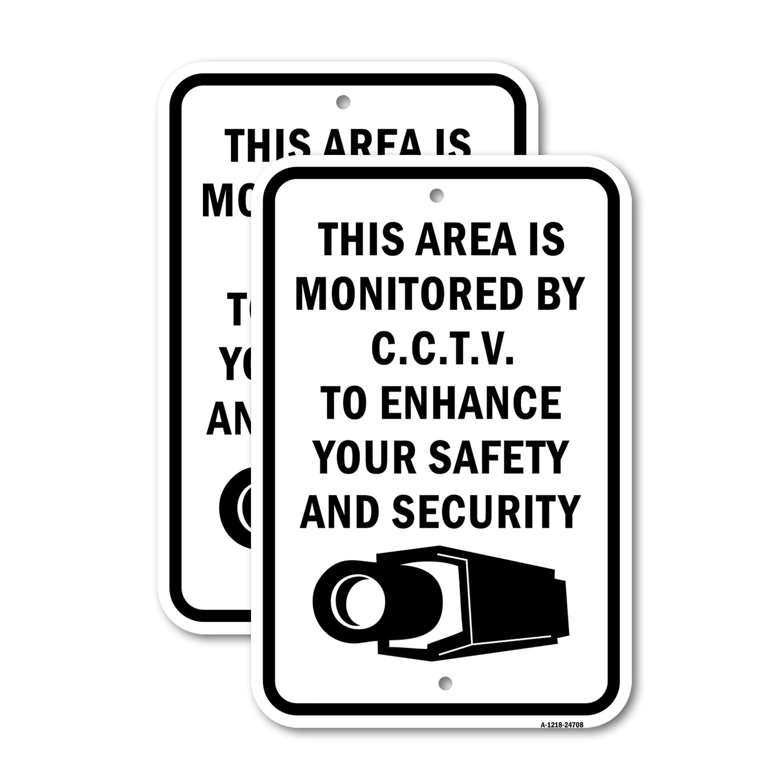(2 Pack) This Area Is Monitored By CCTV. For Your Safety & | 12" X 18 ...