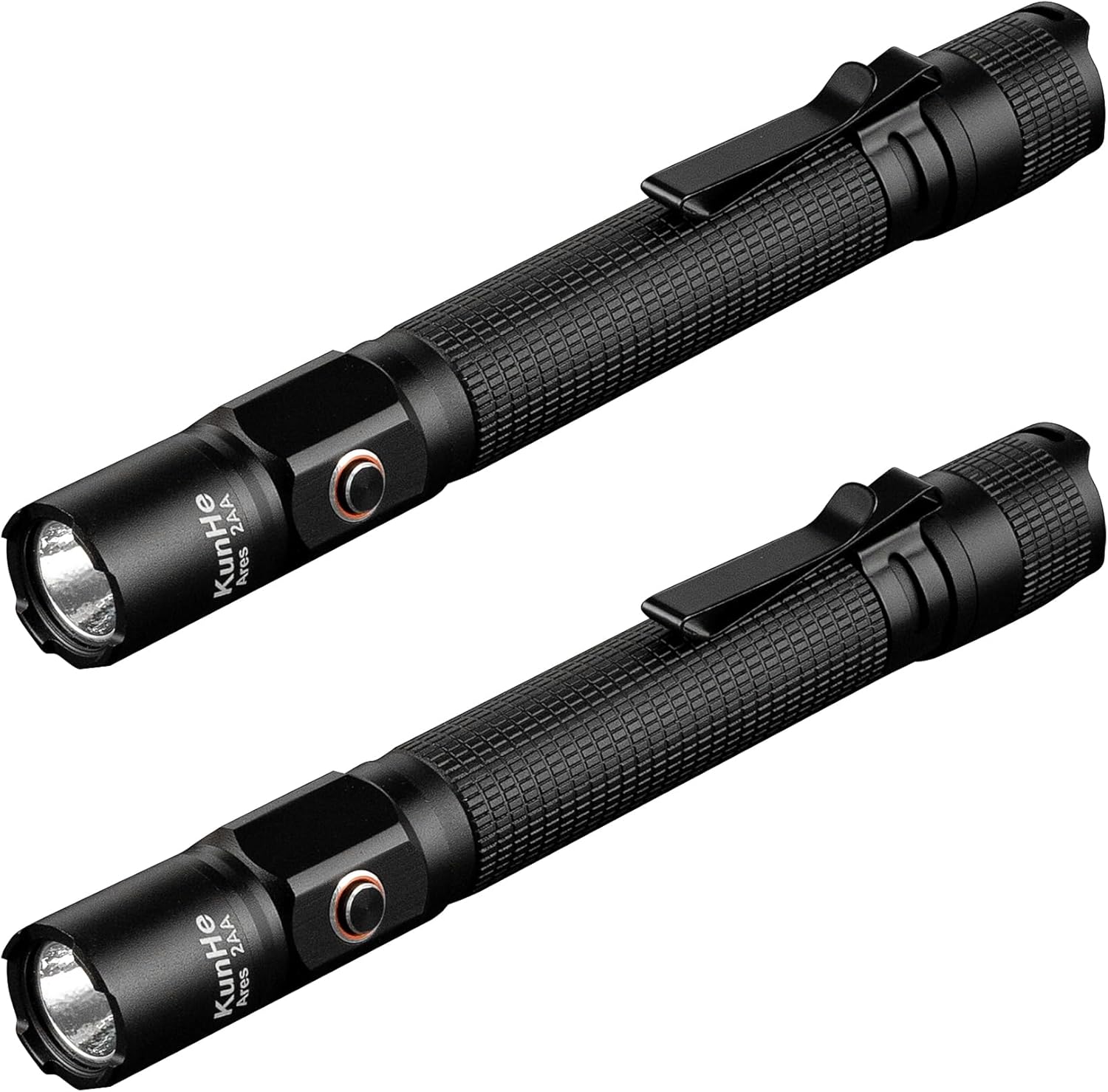 2 Pack Ares 350 Lumens Small LED Pocket Flashlight Powered by 2 AA ...