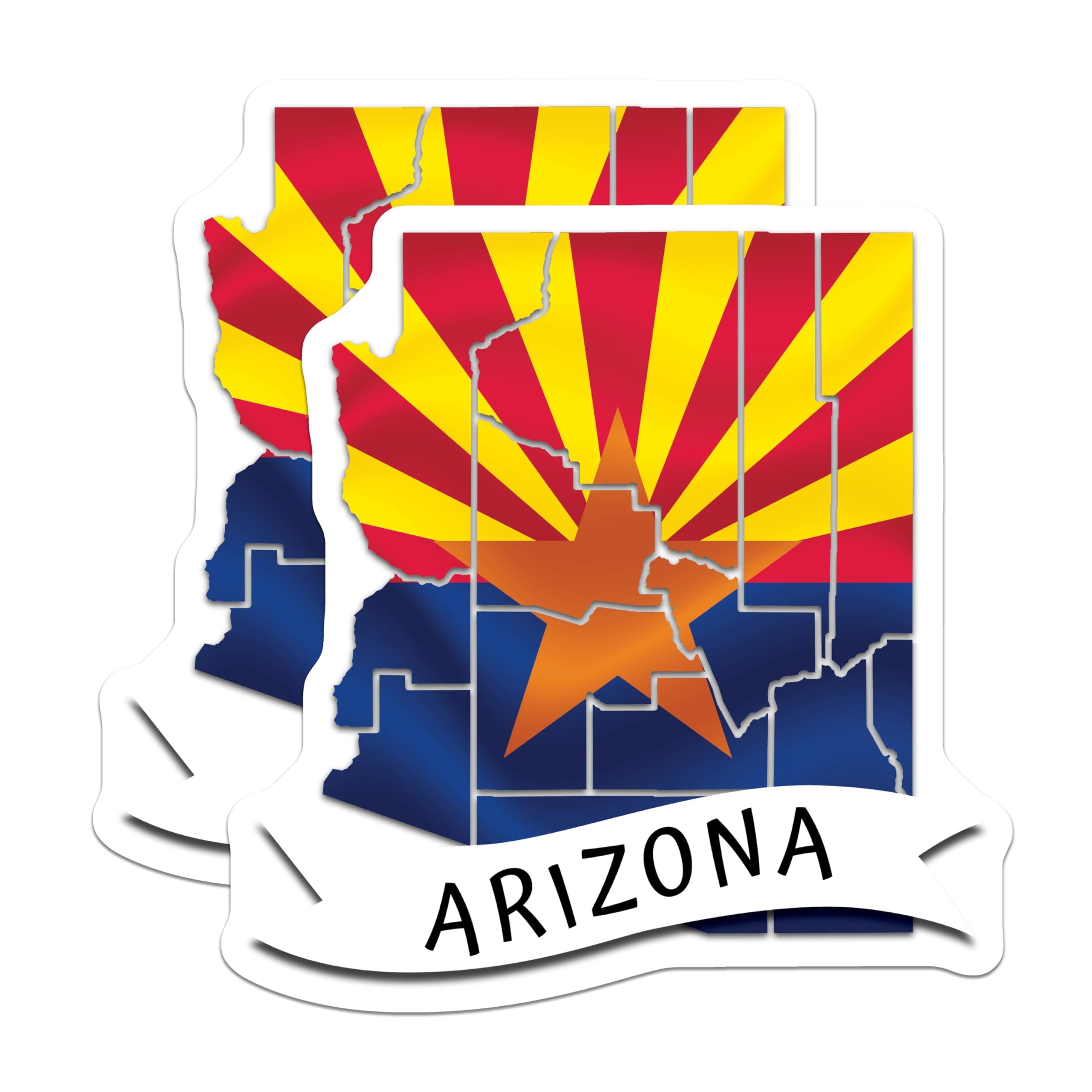 (2 Pack) Arizona Flag Stickers - State Pride - Novelty Decals - 5" On ...