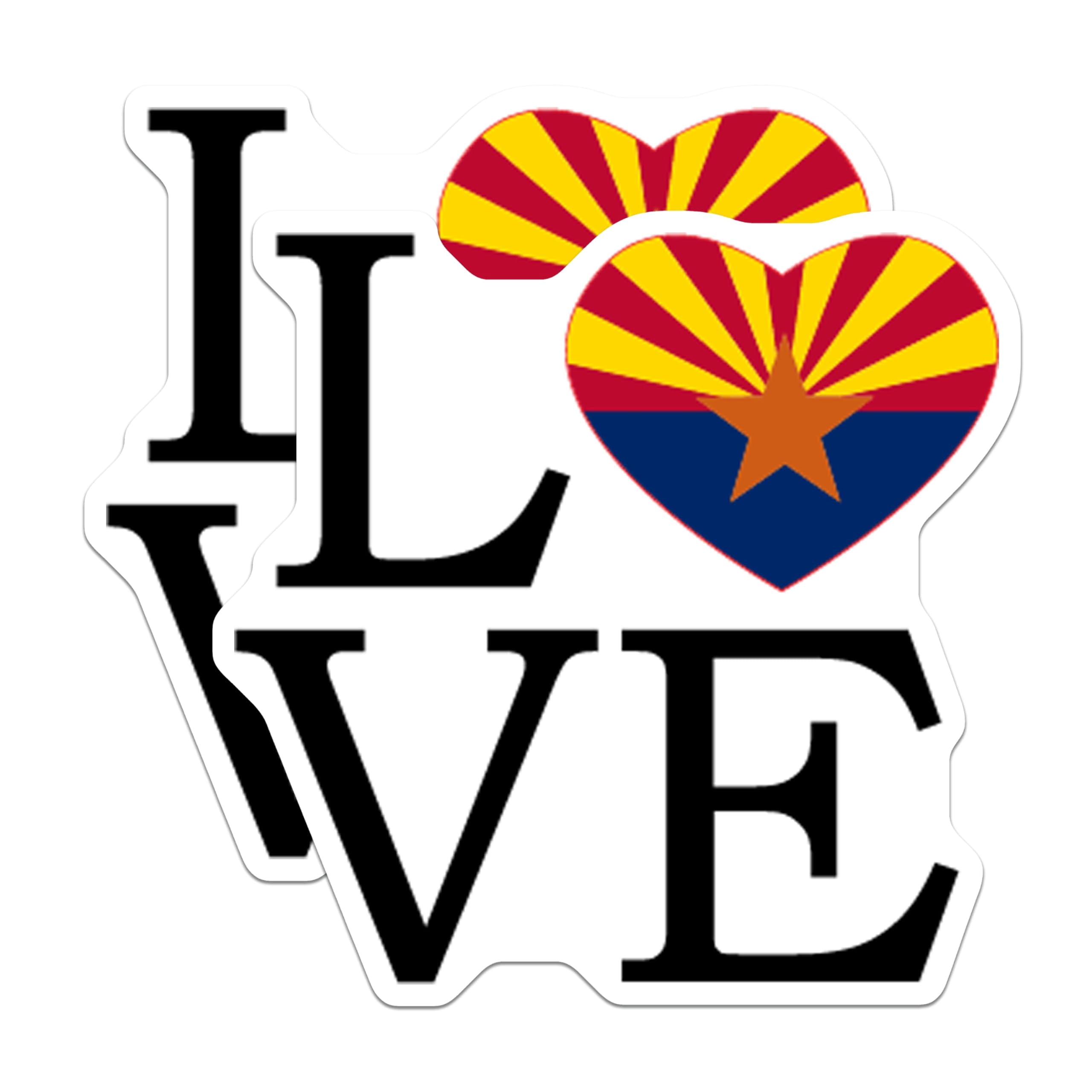 (2 Pack) Arizona Love Stickers - State Pride Decals - Arizona Souvenir ...