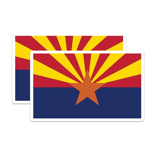 (2 Pack) Arizona State Flag Stickers - AZ State Flag Sticker - Choose ...