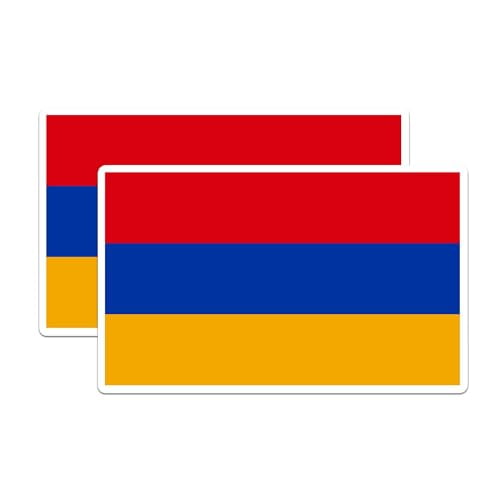 (2 Pack) Armenia World Flag Stickers - Armenia Pride - 5 Inches On ...