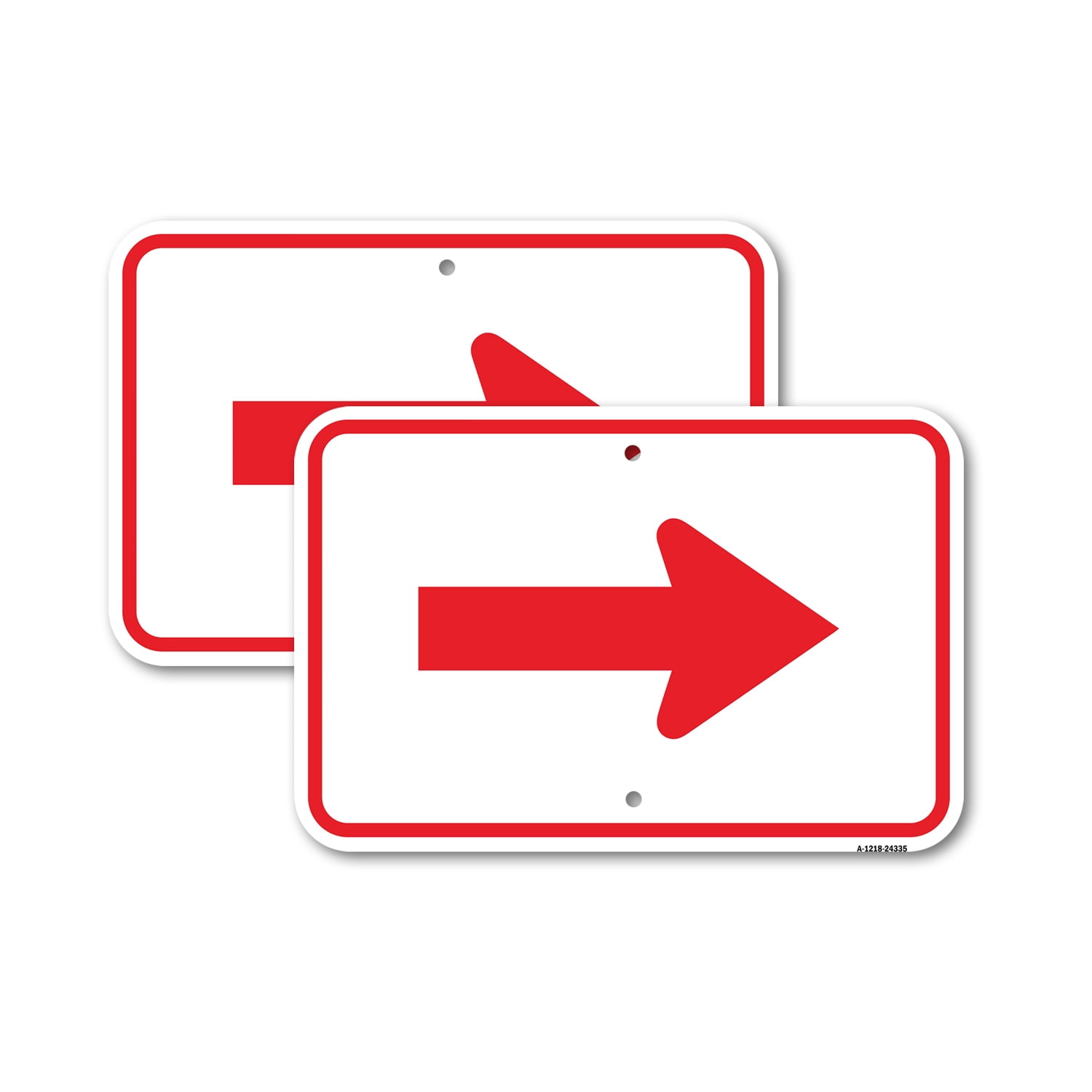(2 Pack) Arrow (Red) | 18" X 24" Heavy-Gauge Aluminum Sign | Rust Free ...