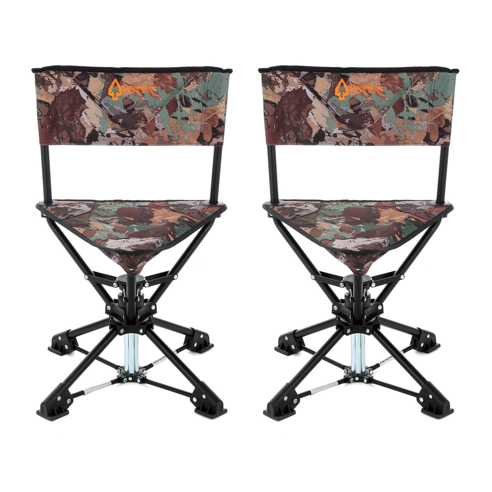 2-Pack Arrowhead Outdoor Folding Swivel Hunting Stool - Walmart.com