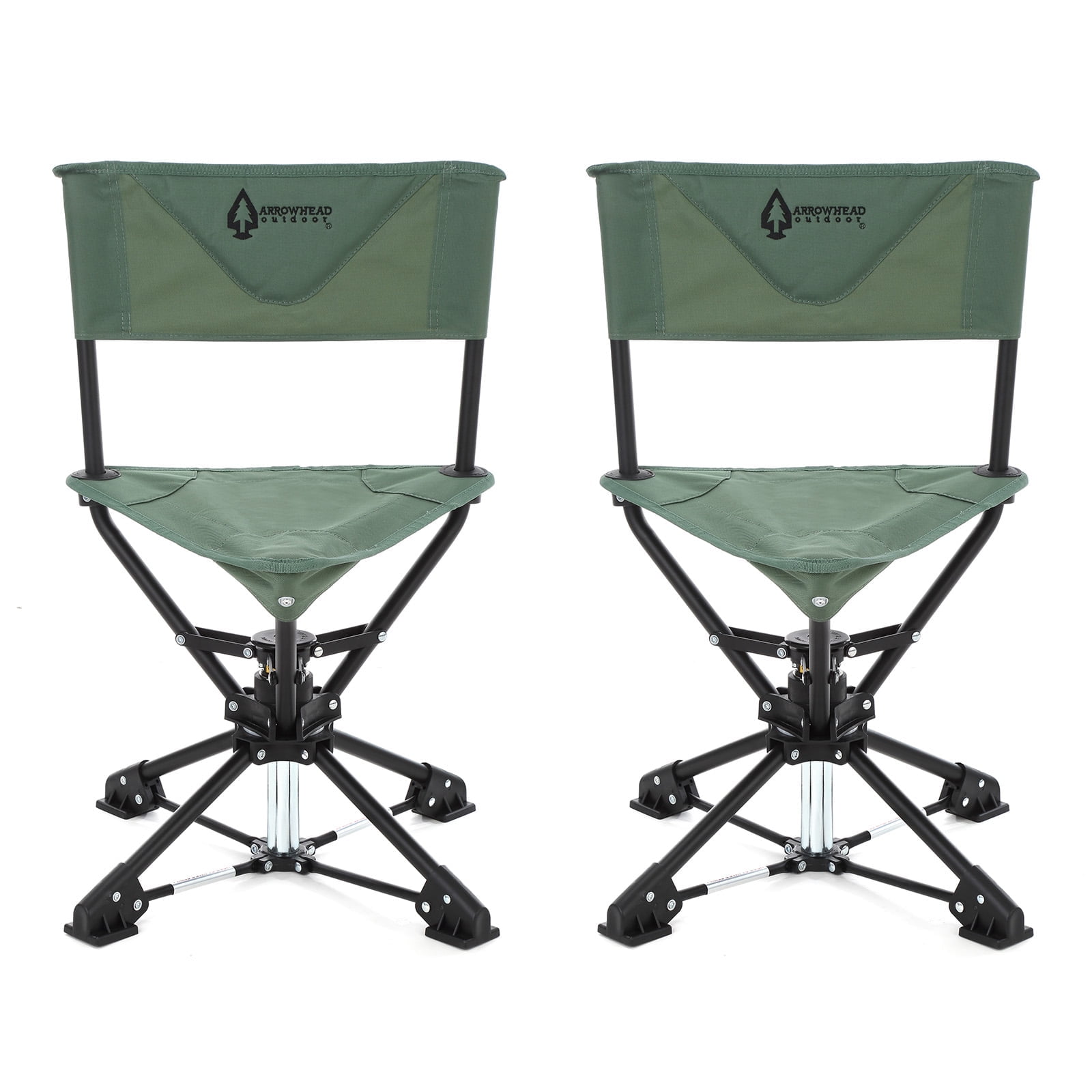 2-Pack Arrowhead Outdoor Folding Swivel Hunting Stool - Walmart.com