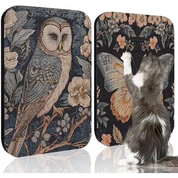 2 Pack Art Cat Scratcher, Wall-Mountable Cat Scratch Pad, Cat Wall ...
