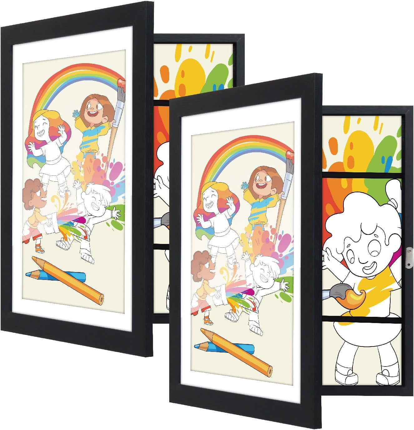 2 Pack Art Frames 9.5x13 Front Opening Artwork Storage Frames, Quick ...