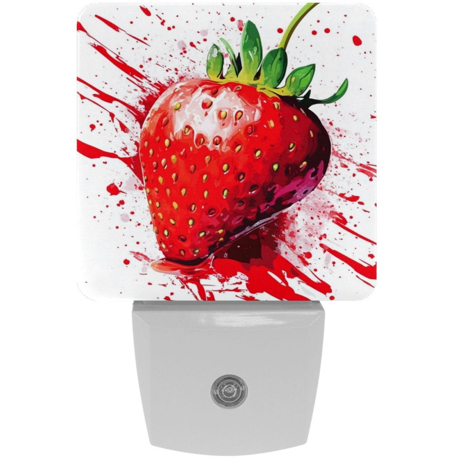 2 Pack Art Strawberry Square LED Night Light 0.5W Plastic Aisle Light 2 ...