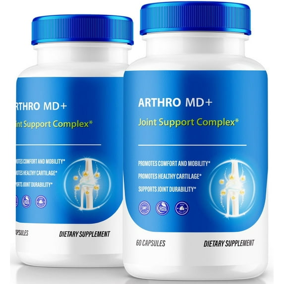 (2 Pack) Arthro MD+ – Premium All-Natural Joint Health Support Pills Formulated for Enhanced ...