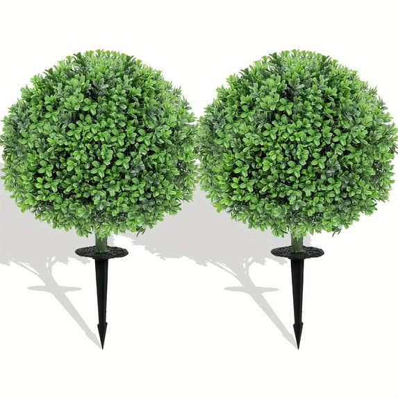 2 Pack Artificial Boxwood Topiary Ball with Lavender, Set Of 2 ...
