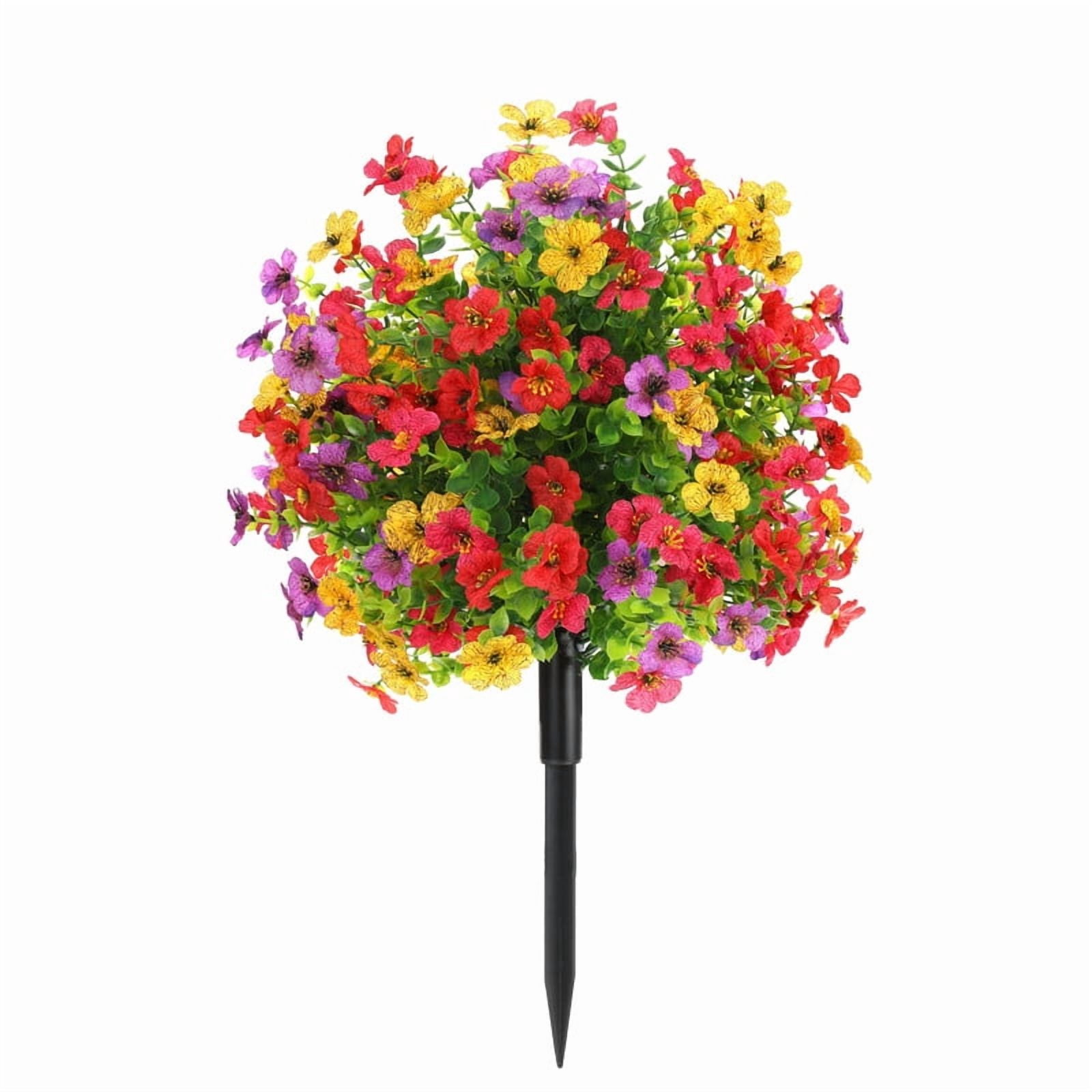 2 Pack Artificial Boxwood Topiary Ball Trees with Flowers Faux Plants ...
