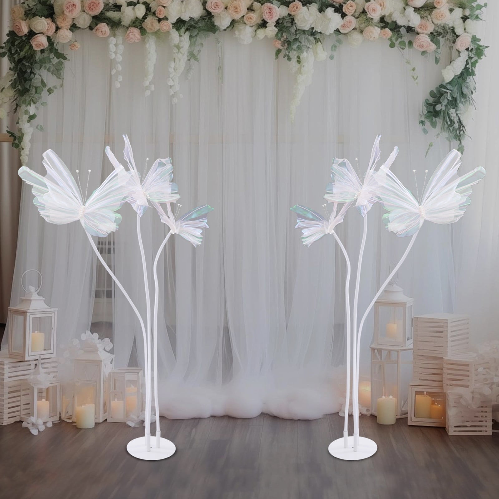 2-Pack Artificial Butterfly Decoration Stands Handmade & Baking Paint ...