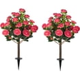2 Pack Artificial Camellia Tree Plants with Spike 36 Inch Faux Floral ...