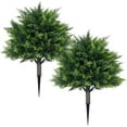 2 Pack Artificial Cedar Topiary Trees with Ground Spikes - Realistic UV ...