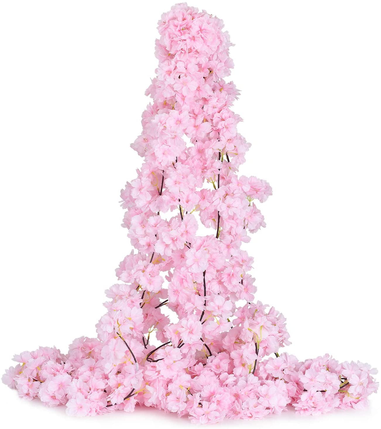 2 Pack Artificial Cherry Blossom Garland Hanging Vine Faux Cherry ...