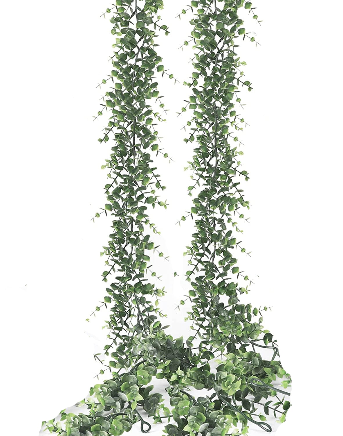 2 Pack Artificial Eucalyptus Garland, Faux Greenery Garlands Fake Vines ...