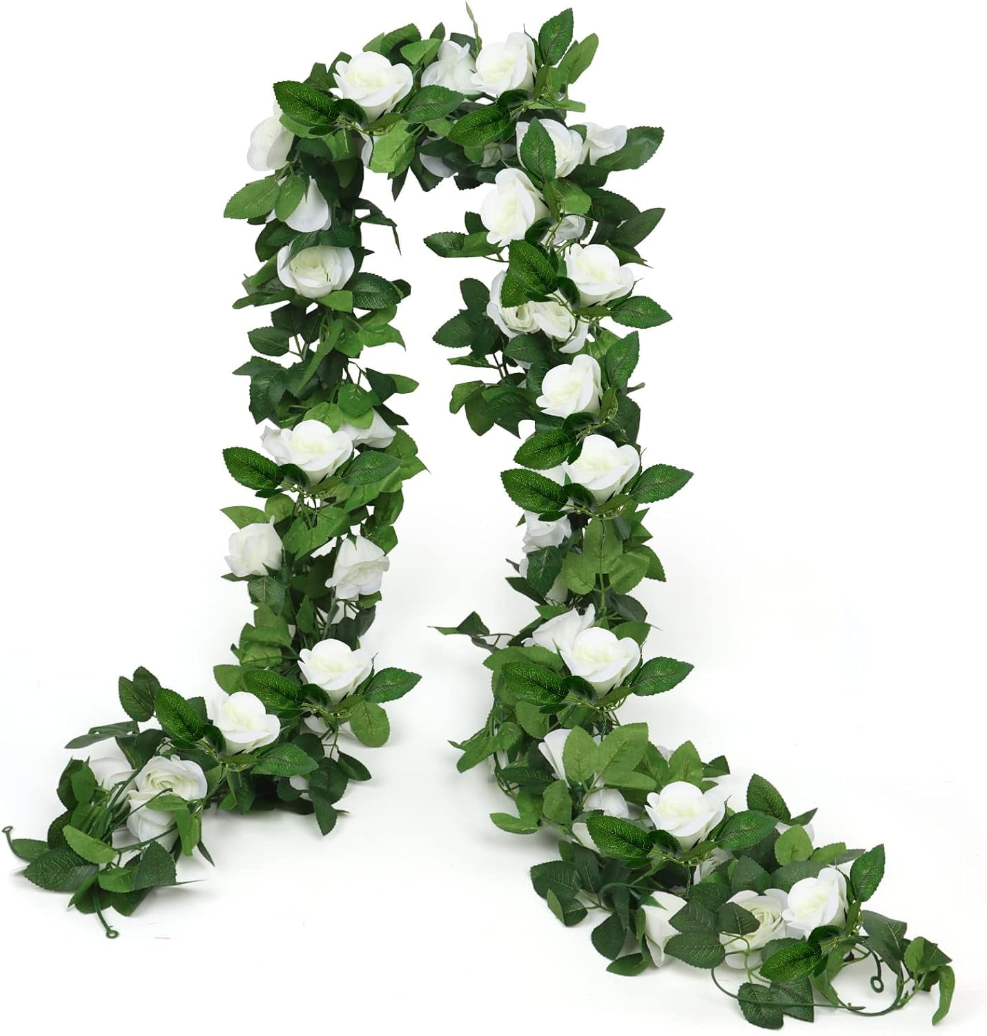2 Pack Artificial Flower Garlands, Fake Rose Vine, Artificial Flowers ...