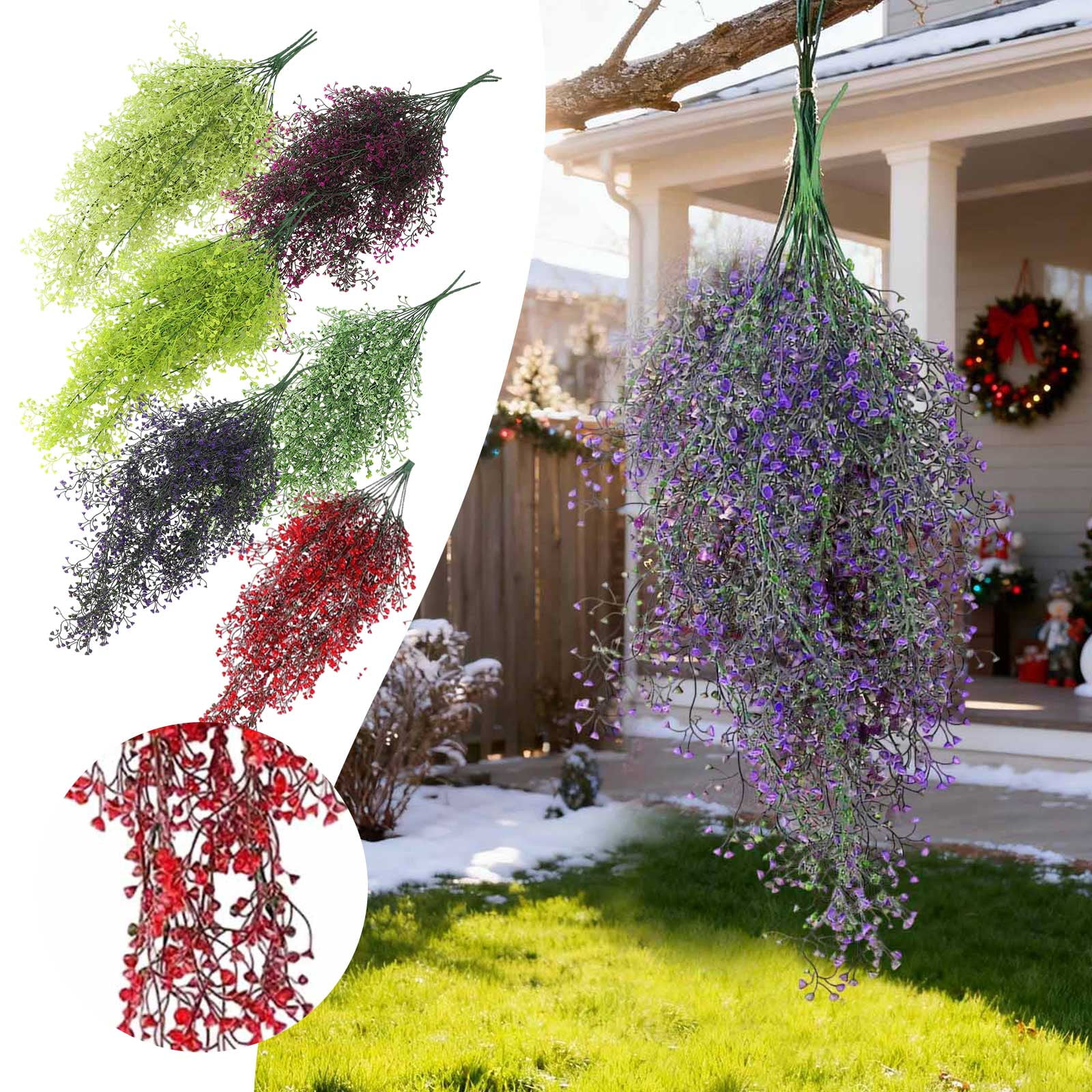 2-Pack Artificial Hanging Foliage Decor, Simulated Leaves For Home And ...