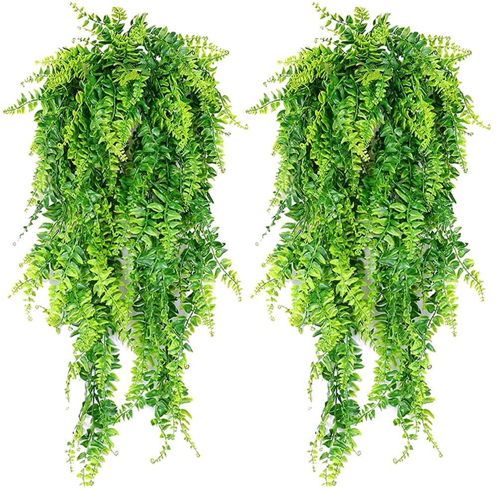 2 Pack Artificial Hanging Plants, Artificial Trailing Plants, Fake ...
