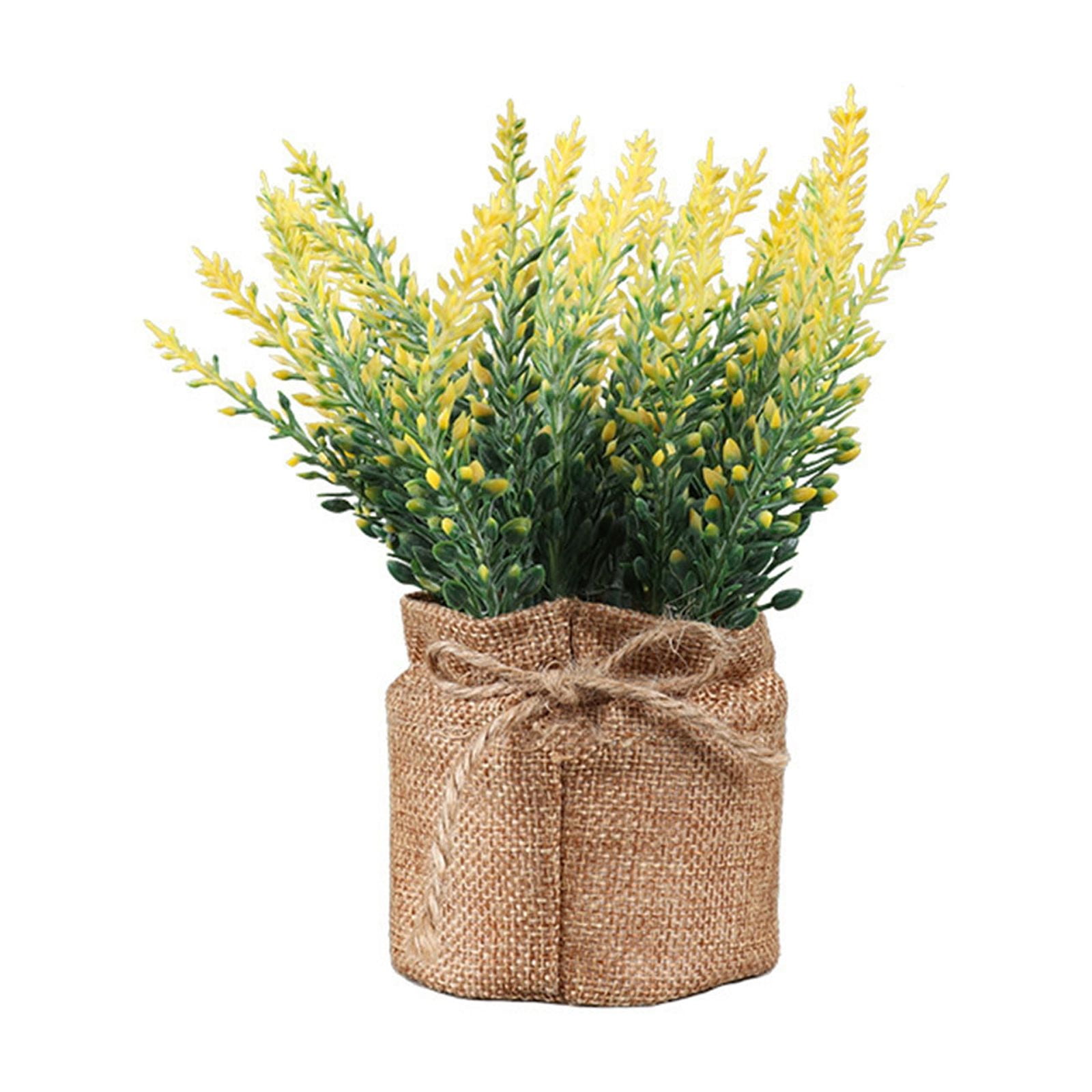 2 Pack Artificial Mini Potted Flowers Plant Lavender for Home Decor ...