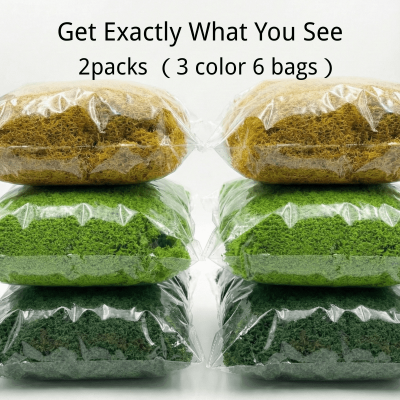 2-Pack Artificial Moss for Potted Plants (300g /10.6oz Total ...