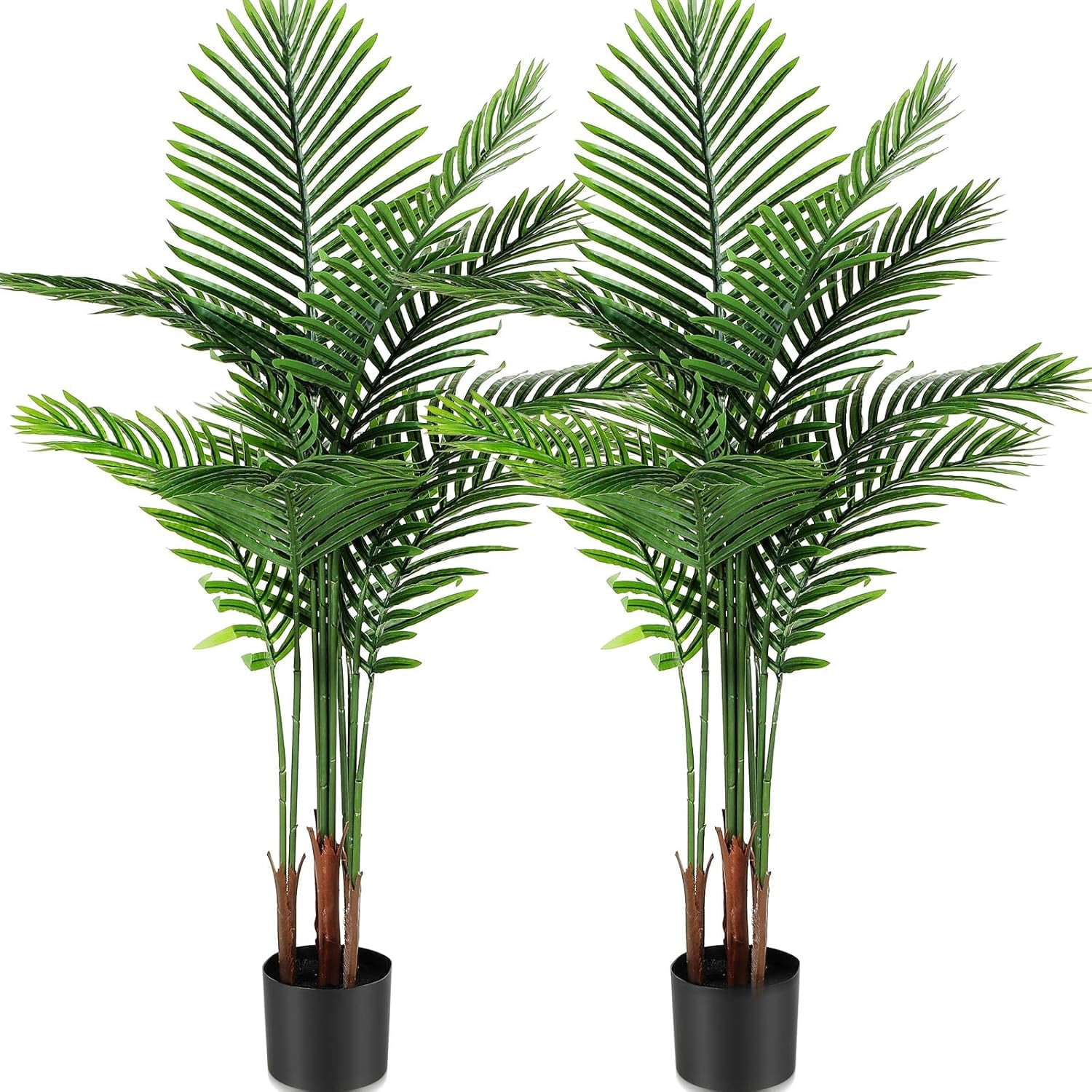 2 Pack Artificial Palm Trees 4Ft, Fake Plants Fake Trees Artificial ...