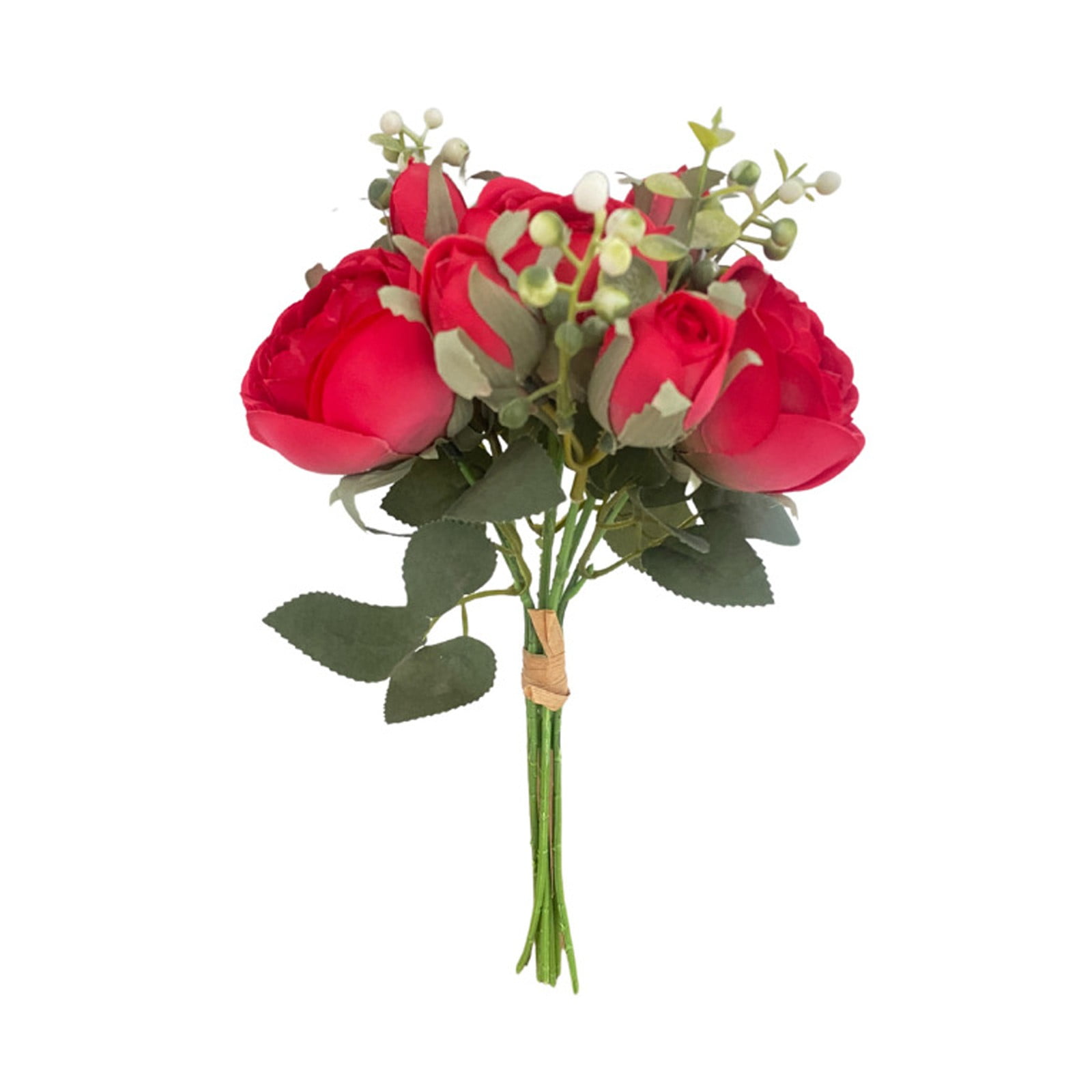 2 Pack Artificial Silk Rose Bouquets - 12 Inch Realistic Pink Roses ...