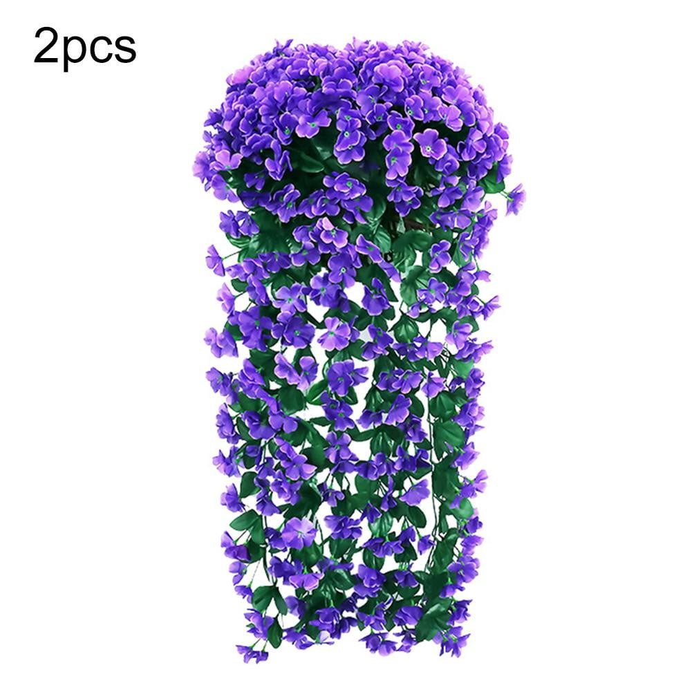 2 Pack Artificial Violet Wisteria Vine Silk Flower Garland 50Cm Hanging ...