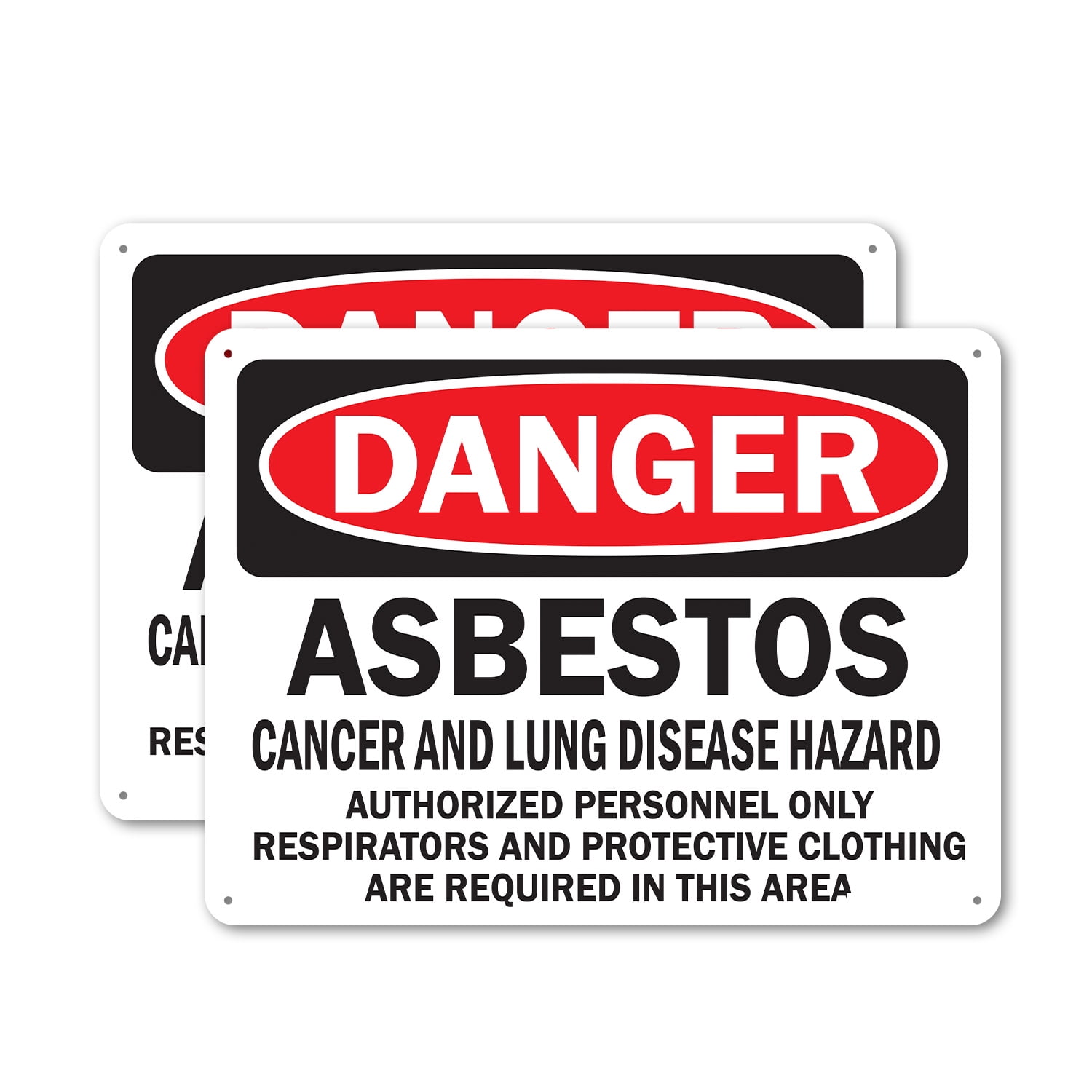 (2 Pack) Asbestos Cancer and Lung Disease Hazard Authorized Personnel ...