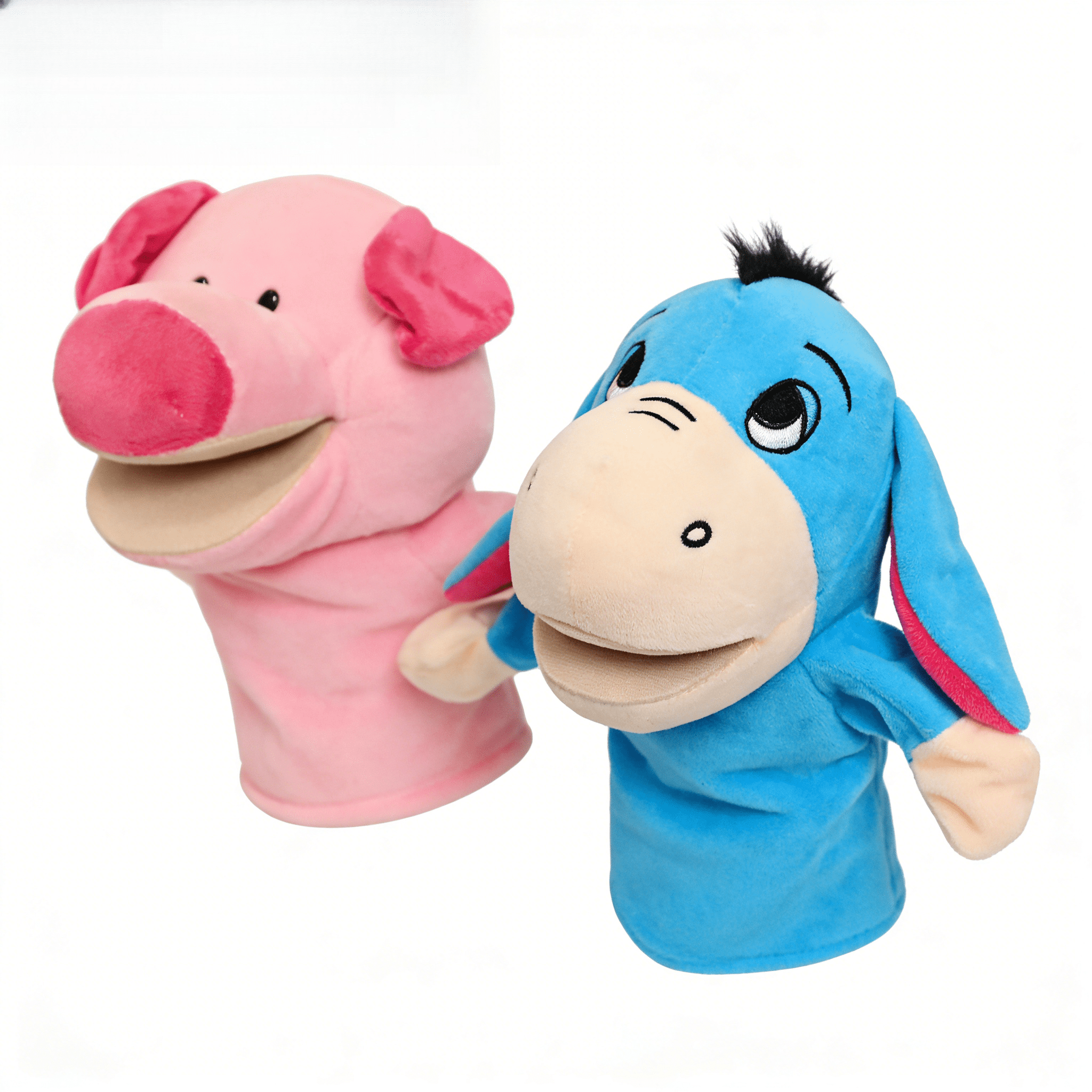 2-Pack Assorted Zoo Animal Hand Puppets for Kids, Soft Stuffed Plush ...