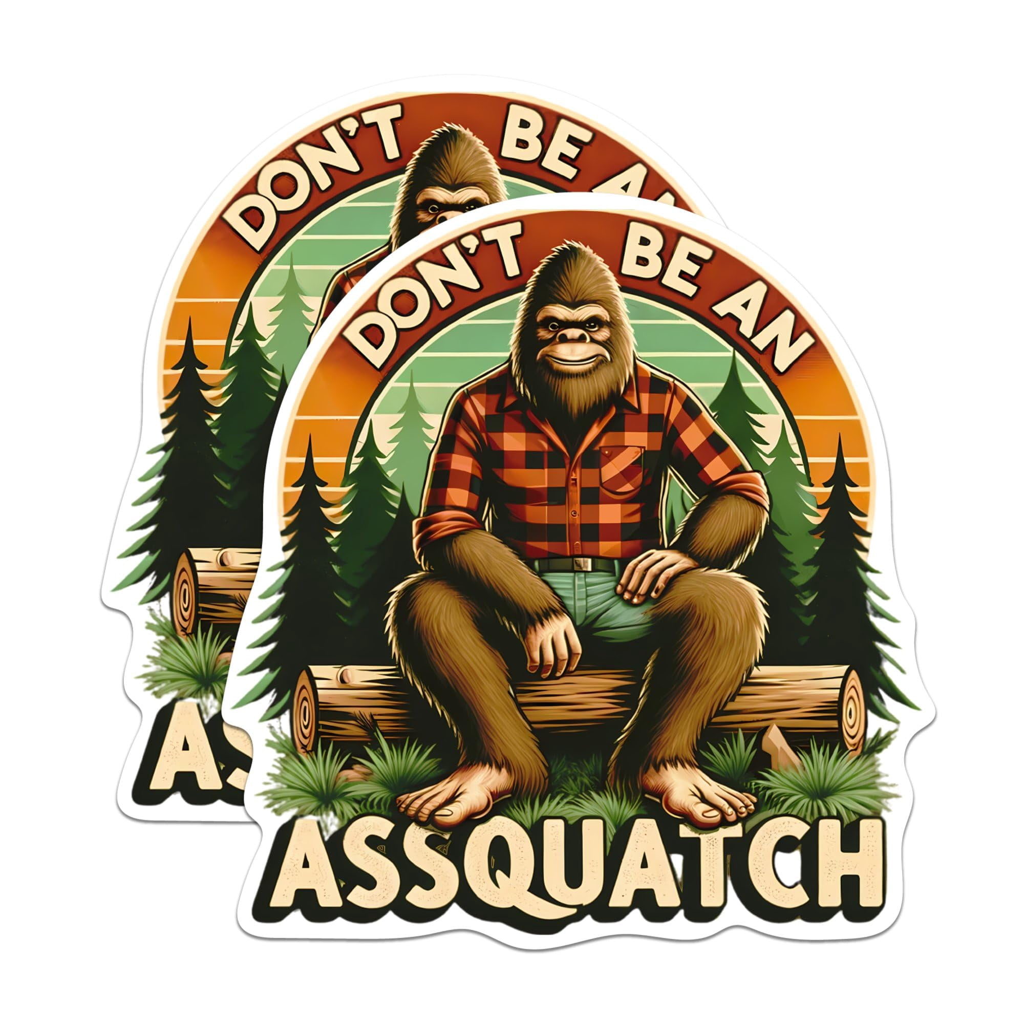 (2 Pack) Don't Be an Assquatch Magnets - Bigfoot Sasquatch Neanderthal ...