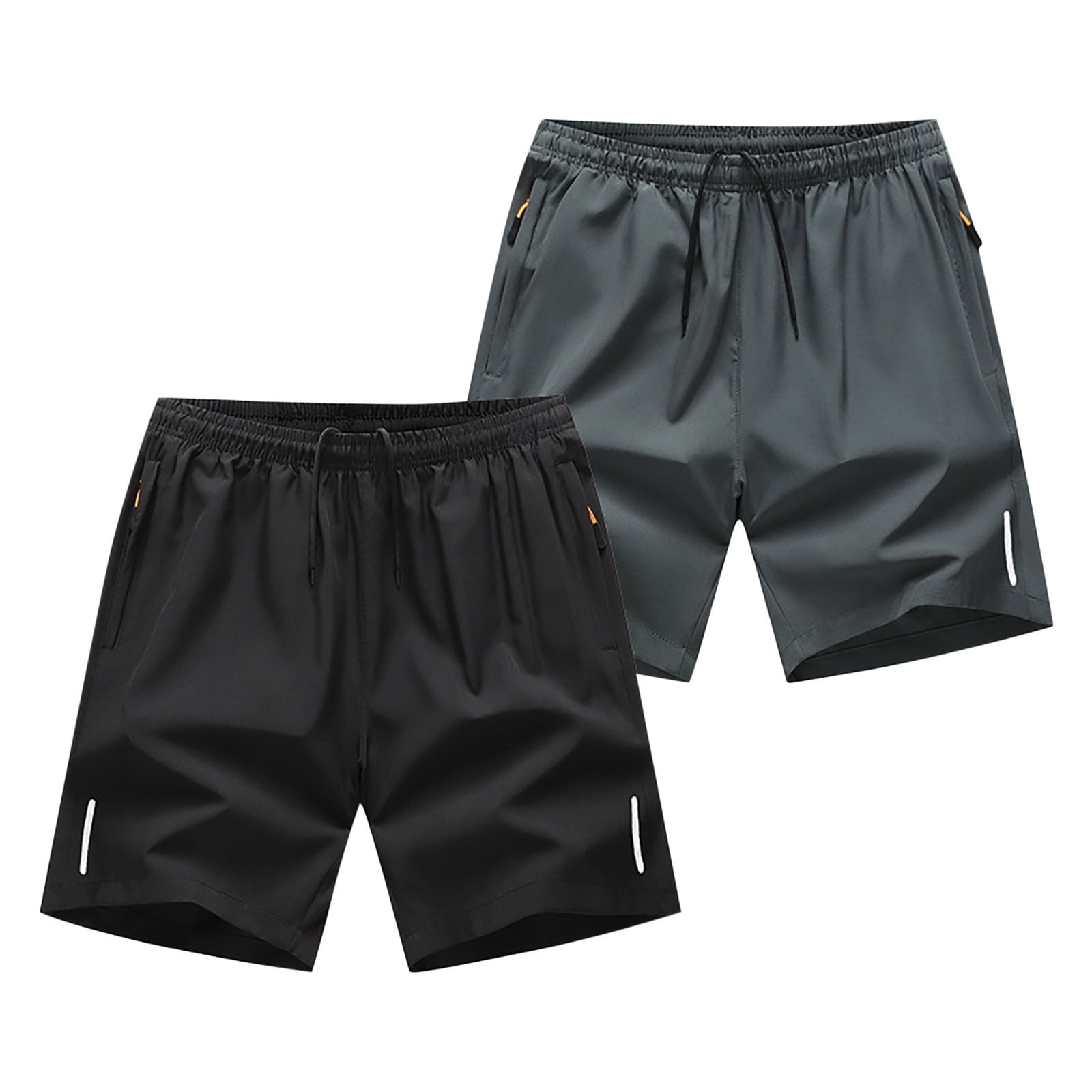 2 Pack Athletic Shorts for Men Solid Color Fashion Sports Casual Half ...