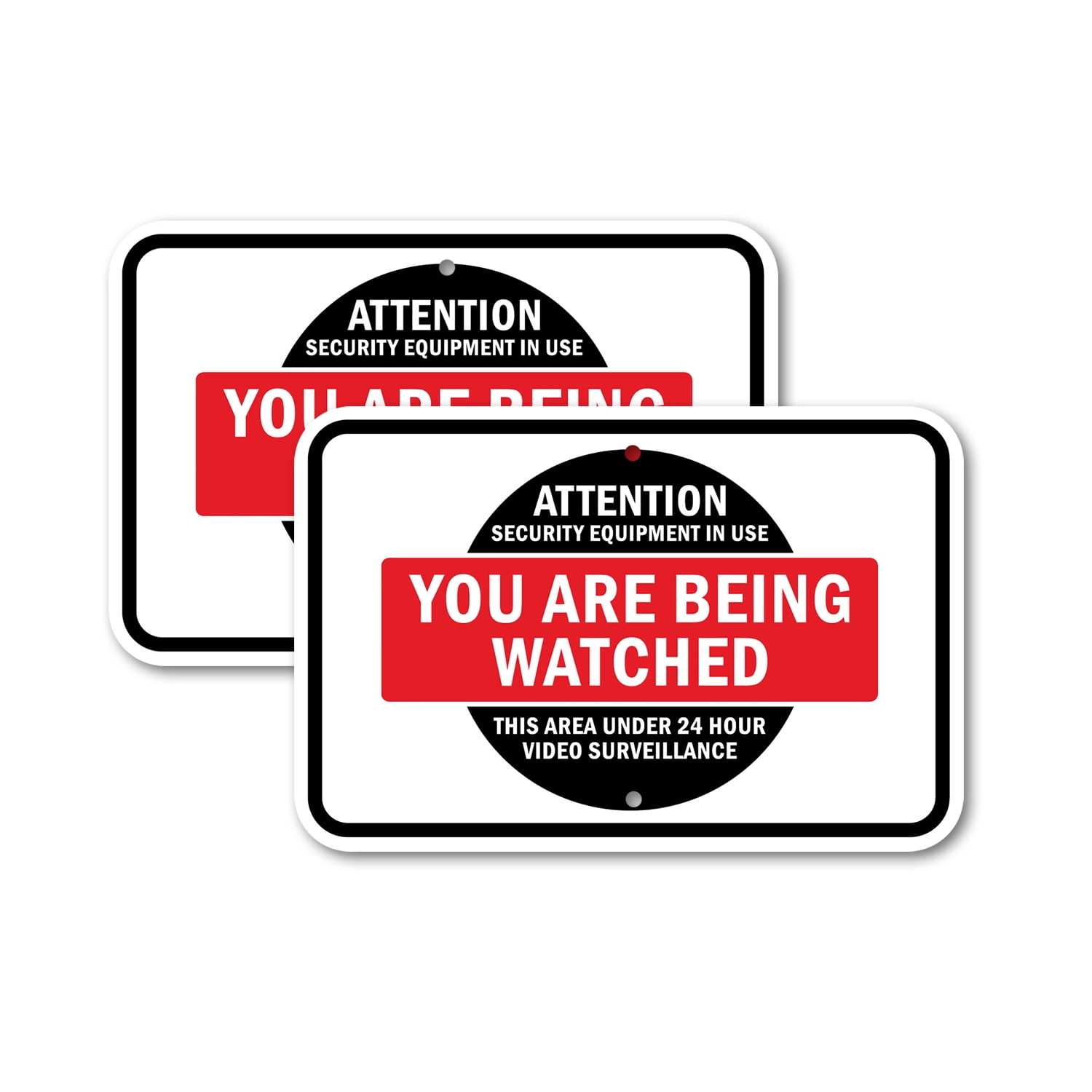 (2 Pack) Attention Security Equipment In Use You Are Being Watched This ...