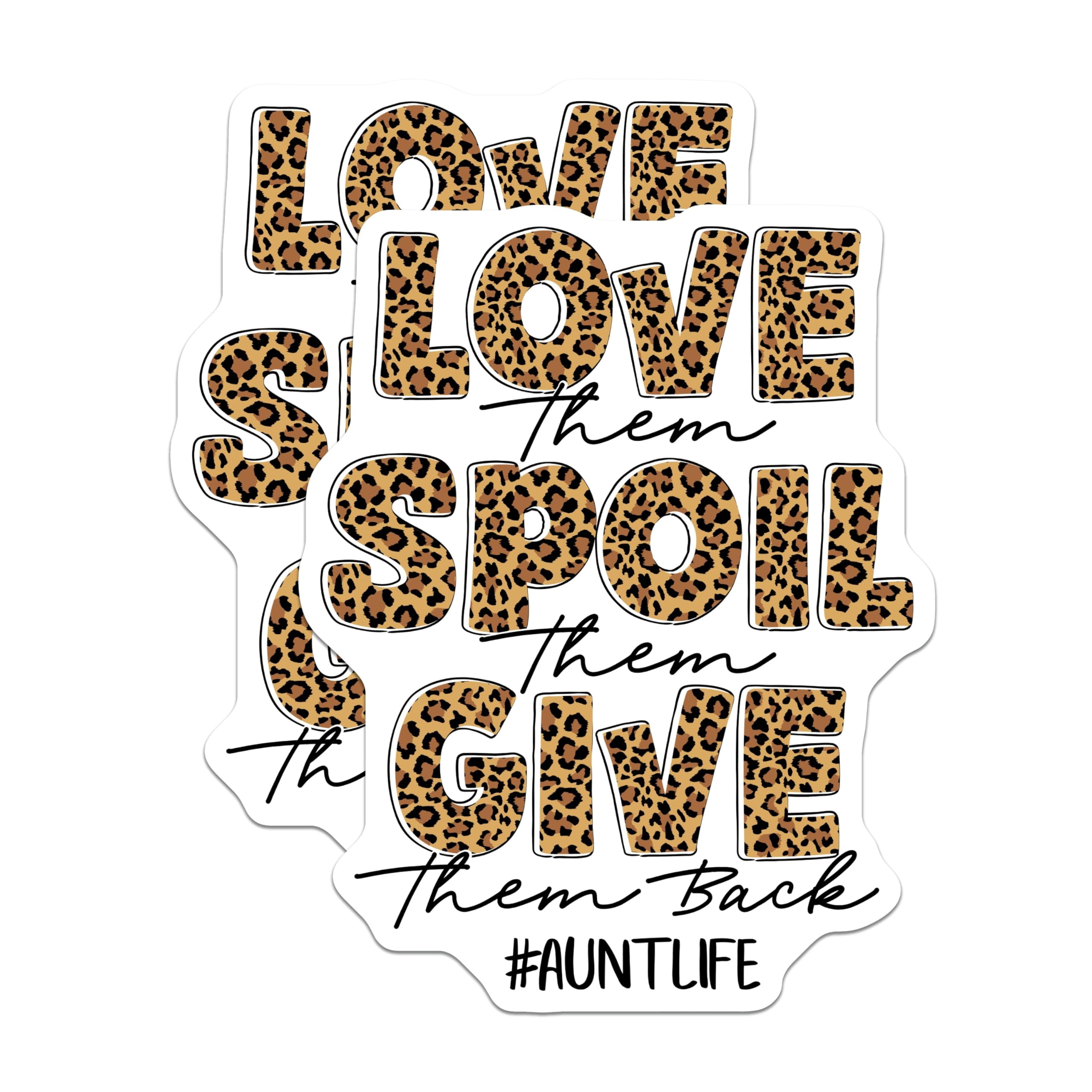 (2 Pack) Aunt Life Stickers - Leopard Print Aunt Quote - Spoil Them ...