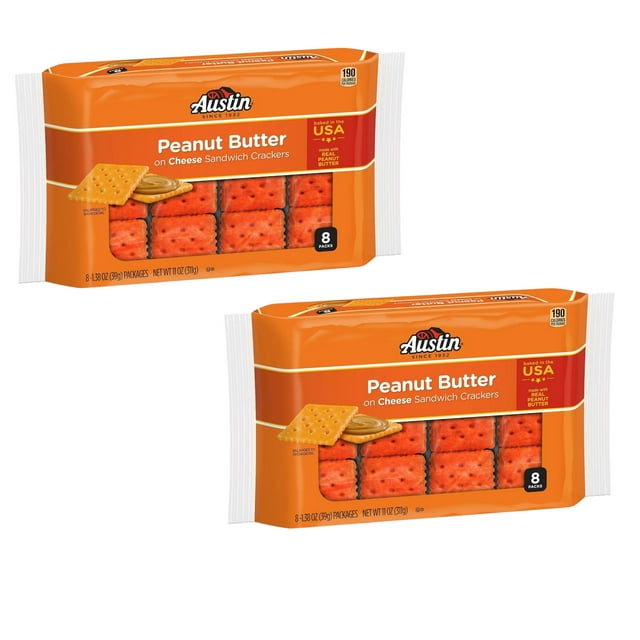 ( 2 Pack ) Austin Sandwich Crackers, Peanut Butter On Cheese, 8 Pack ...