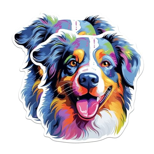 (2 Pack) Australian Shepherd Dog Breed Stickers - 5 Inches On Longest ...