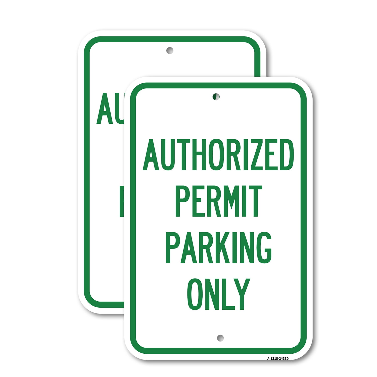 (2 Pack) Authorized Permit Parking Only | 12" X 18" Heavy-Gauge ...