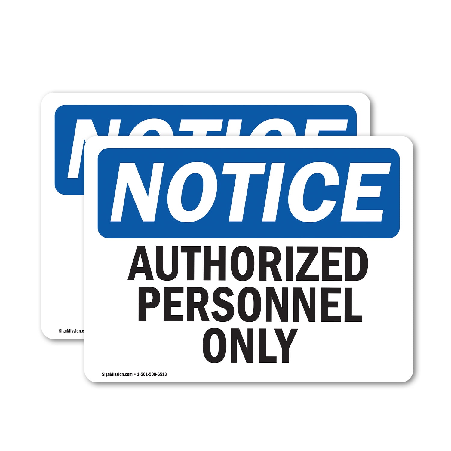 (2 Pack) Authorized Personnel Only OSHA Notice Sign 24 Inch X 18 Inch ...