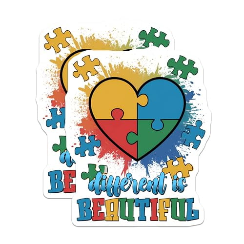 (2 Pack) Autism Awareness Magnets Magnets - Different is Beautiful ...