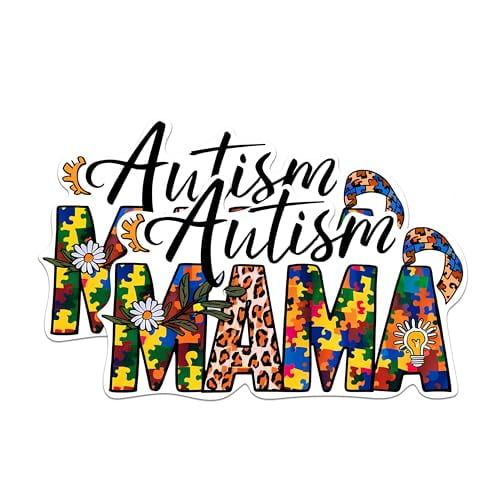(2 Pack) Autism Mama Stickers - Autism Pride Awareness Stickers - 5 ...
