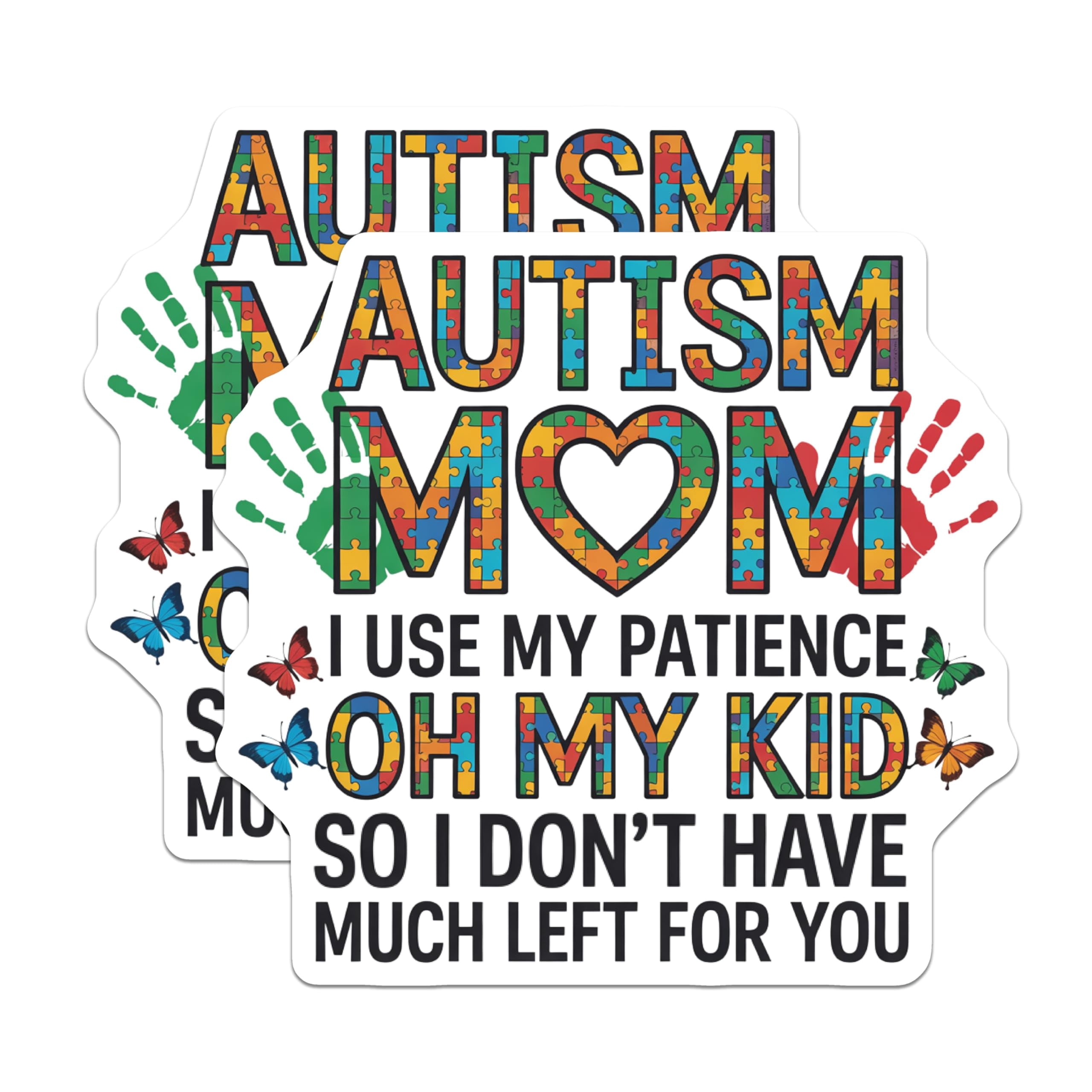 (2 Pack) Autism Mom Stickers - Patience Oh My Kid Quote - Autism ...